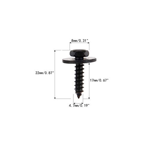 Mtsooning 20PCS Fender Liner Splash Shield Wheelhouse Liner Self Tapping Screws, Phillips Truss Head Sems Self-Drilling Screw Replacement for BMW Honda Acura