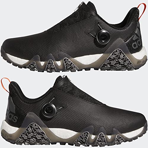 adidas Men's Codechaos 22 Boa Spikeless Golf Shoes, Core Black/Dark Silver Metallic/Impact Orange, 10