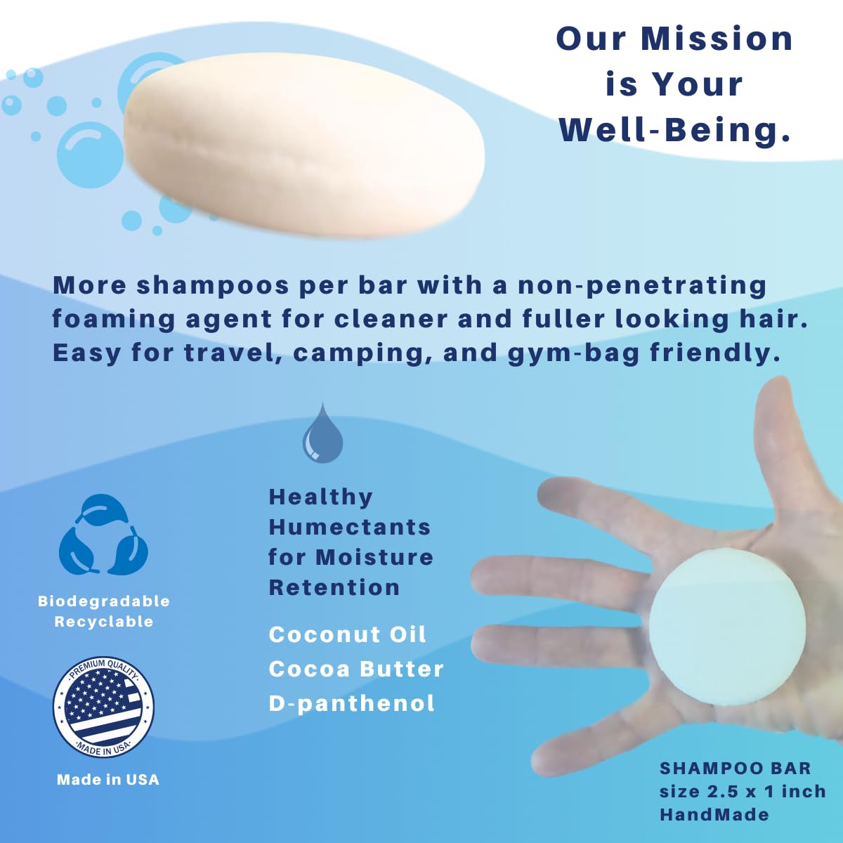 Spiraleaf Whiff Shampoo Bars, x2 Savings, Unscented: Limited Ingredients, No Scents or Colorings; Concentrated Formula, Made USA