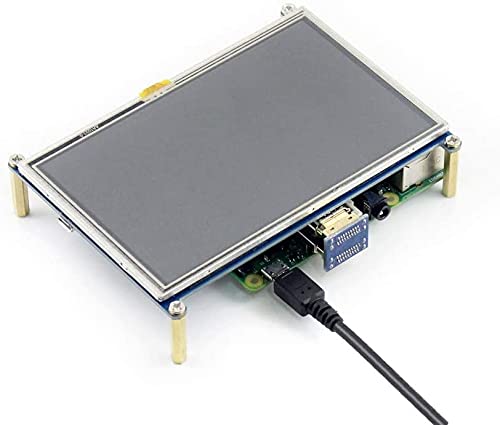 waveshare for Raspberry Pi 5 inch Resistive TFT Touch Screen 800x480 TFT LCD Display Touchscreen HDMI Module Kit Direct-Connect with Raspberry Pi 3 Model B B+, 2 Model B, 1 Model A A+