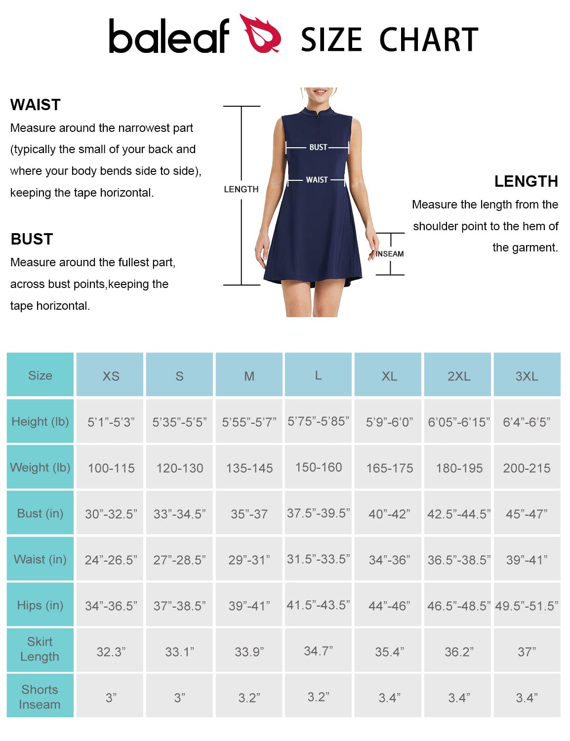 BALEAF Golf Dresses for Women 5 Pockets Tennis Athletic Quick Dry Sleeveless UPF 50 Seperated Shorts Zip Stand Collar Navy Blue M