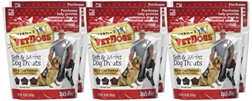 Bil-Jac (6 Pack) America's Vet Dogs Skin and Coat Dog Treats, 10 Ounces Each