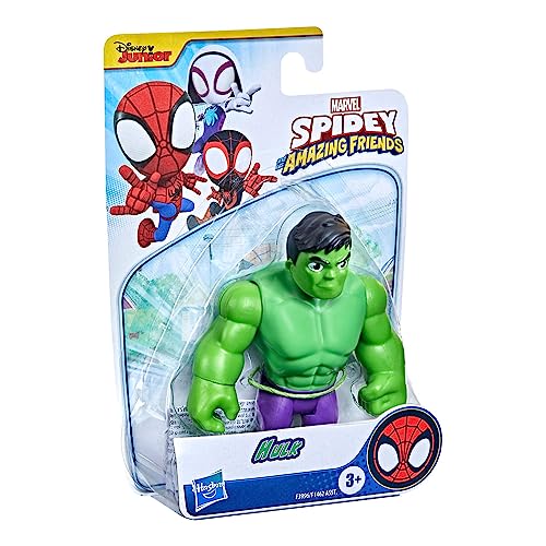 Spidey and his Amazing Friends Marvel Hulk Hero Action Figure, 4-Inch, Super Hero Toys, Christmas Stocking Stuffers for Kids, Ages 3+