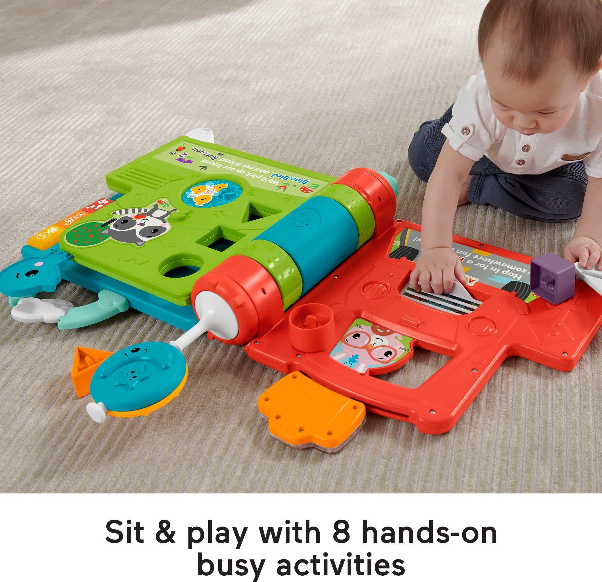 Fisher-Price Sit-to-Stand Giant Activity Book, Electronic Learning Toy and Activity Center for Infants and Toddlers Ages 6 Months to 3 Years