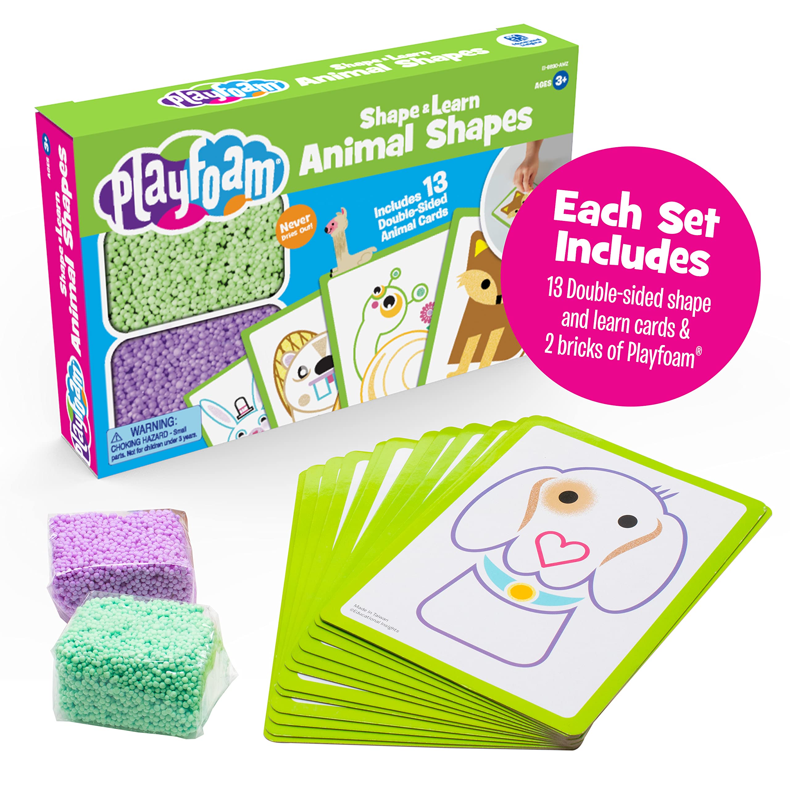 Educational Insights Playfoam Shape & Learn 4-Pack, Learn Letters, Numbers, Counting & Shapes, Fidget & Sensory Toy, Ages 3+, Amazon Exclusive