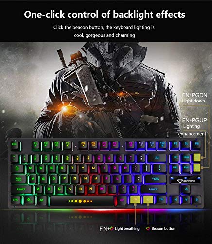 GK-10 Luminous Characters Through 87-key Gaming Keyboard