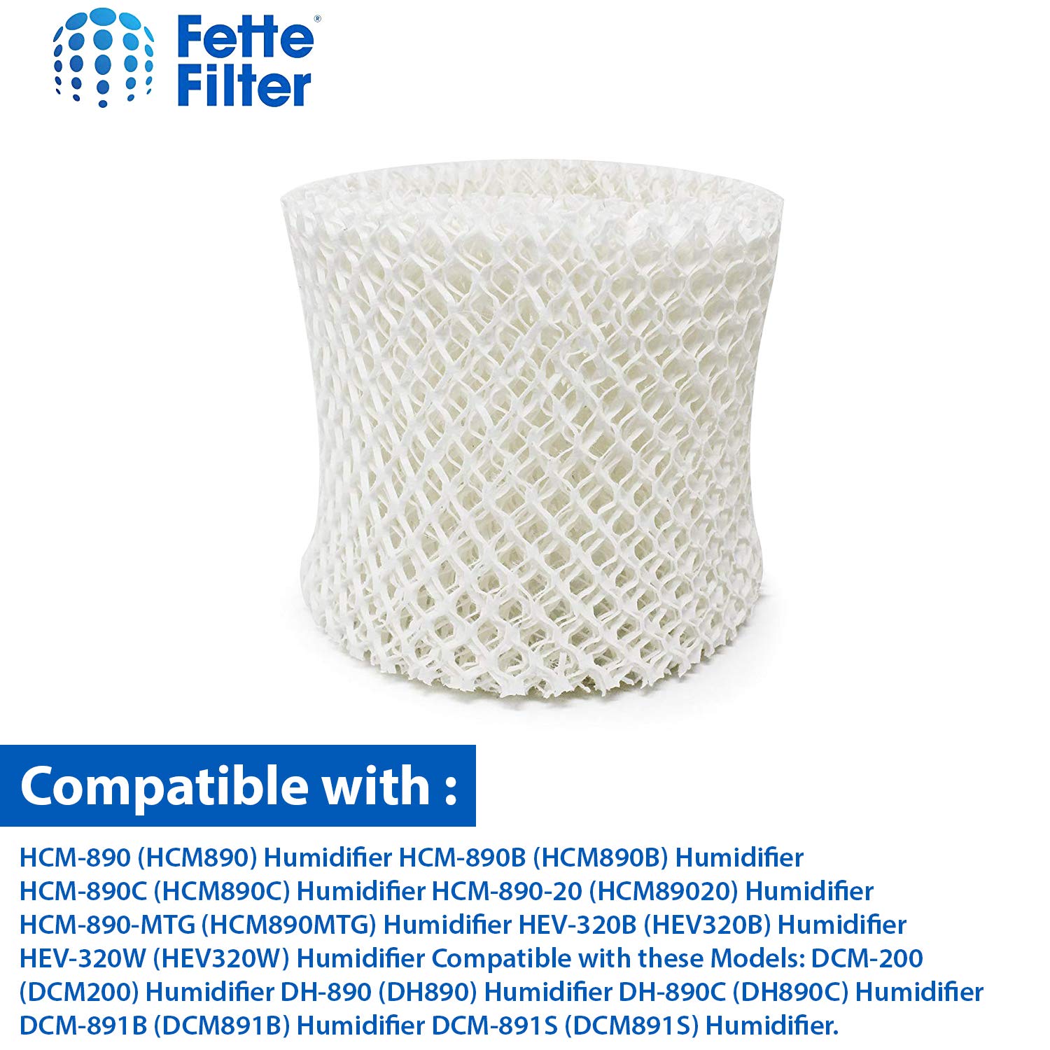 Fette Filter - Filter C Humidifier Wicking Replacement Filter Compatible with Honeywell HC-888 HC-888N for Series HCM-890 HEV-320 and Duracraft DCM200 DH890 DCM891 Series 2-Pack.