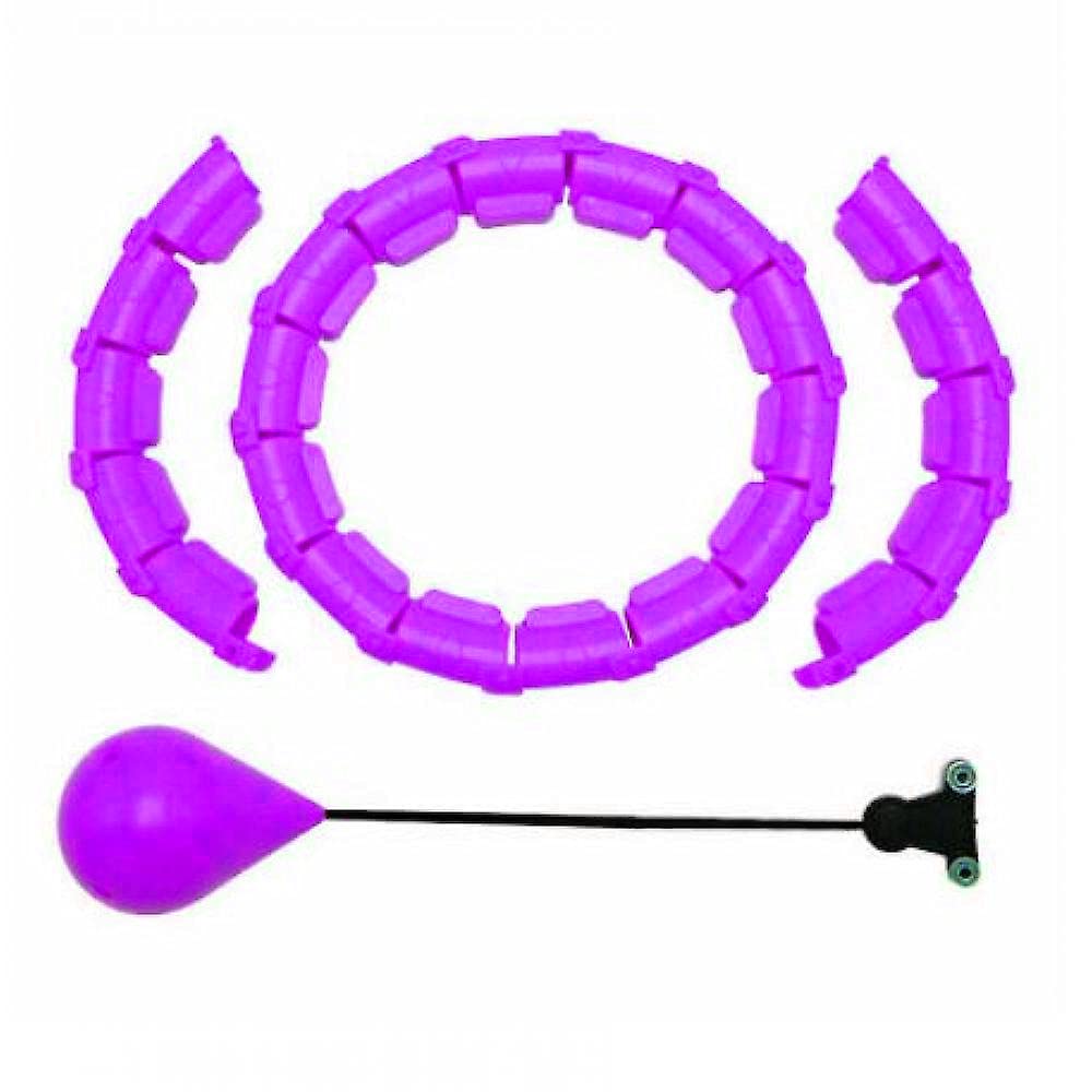 A Game - Weighted Hoola Hoop - 24 Detachable Knots for Youth, Adult - Exercise and Massage 2 in 1 Slimming Tool (Purple)