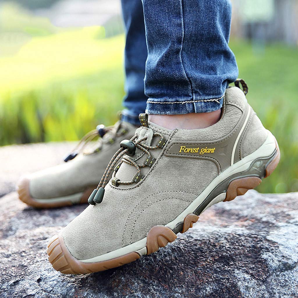 Fheaven Men's Plus Waterproof Hiking Boot Breathable Winter Plus Velvet Warm Casual Sneakers Outdoor Hiking Shoe