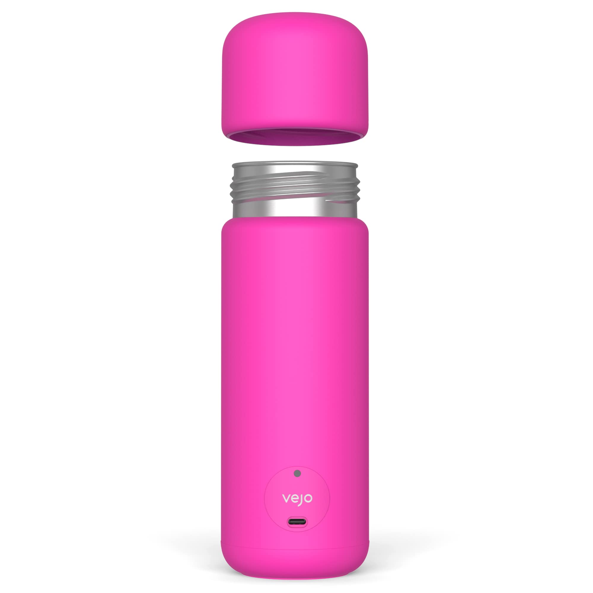 Vejo Personal Blender Powder-Powered Blending System | No Shaking | No Clumps | No Prep | Easy One-Button Design | USB Rechargeable Blender | Neon Pink