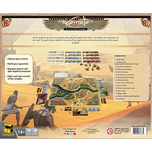 Matagot Kemet Blood and Sand Board Game (Revised Edition) | Strategy Board Game for Teens and Adults | Ages 14 and up | 2 to 5 Players | Average Playtime 90 Minutes | Made by Matagot