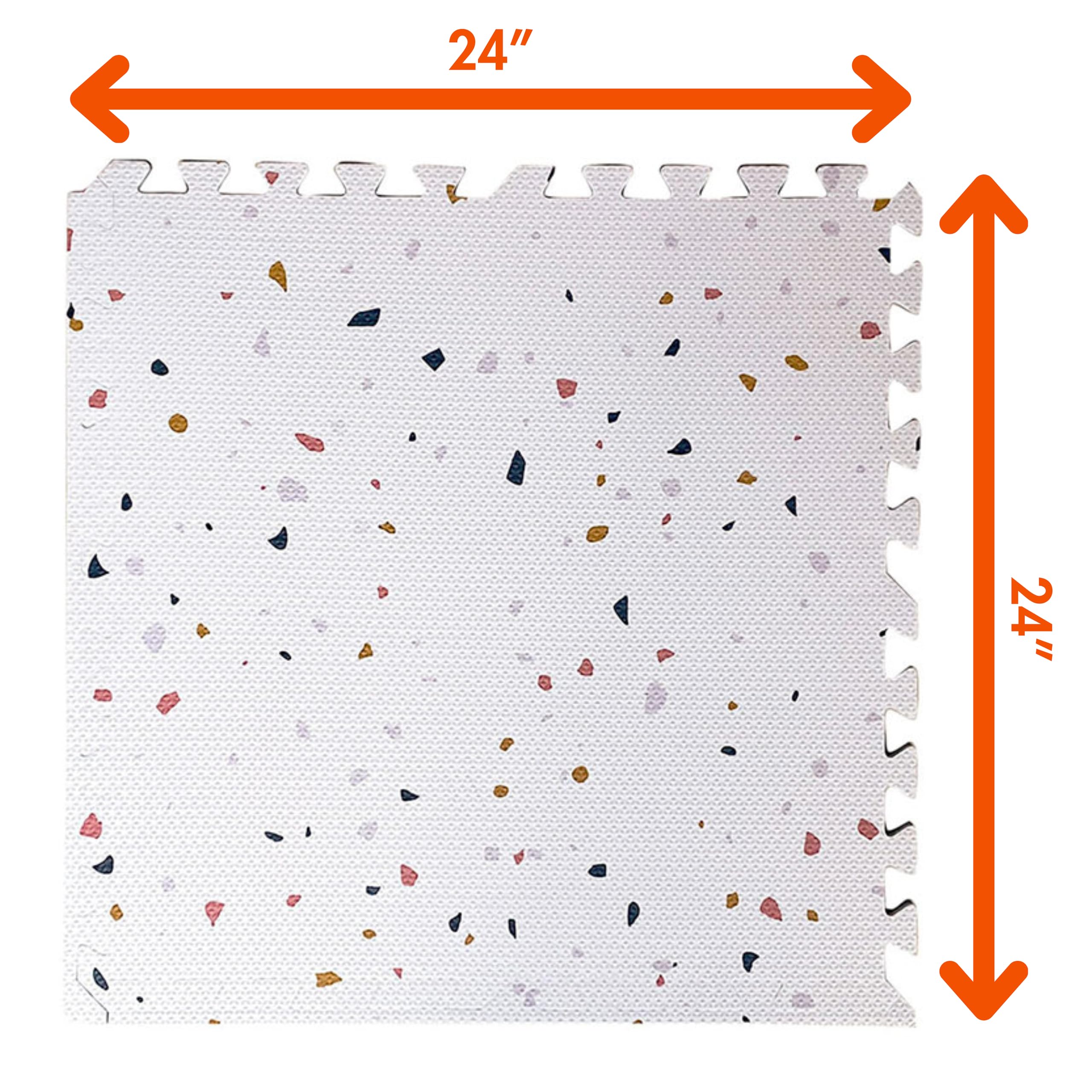 Baby Foam Play Mat 4'x6' (Pink Multi Terrazzo) Non Toxic, Foam, BPA Free, No Odor, Water Resistant, can be Combined to Make Larger