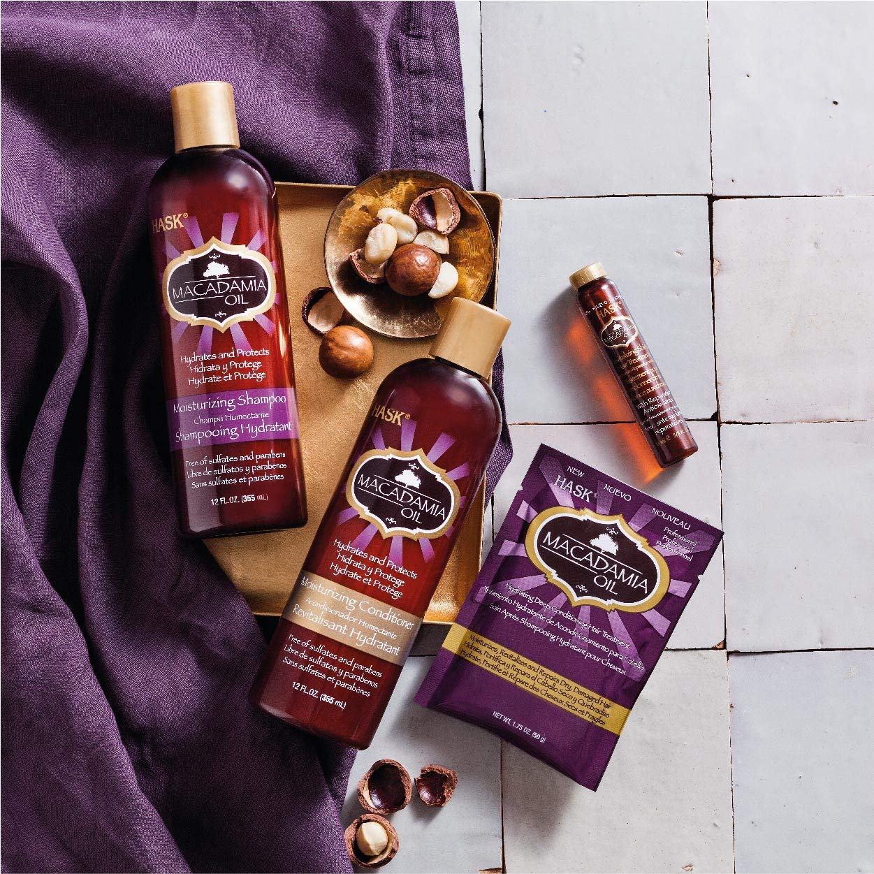 Hask Macadamia Oil Revitalizing Shine Hair Treatment, .625 Ounces