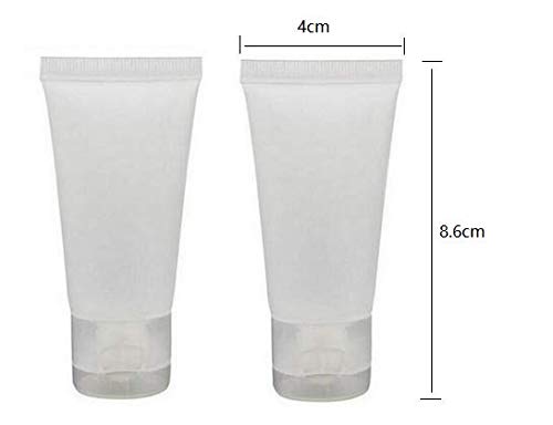 LASSUM 10 PCS Refillable Empty Plastic Squeeze Soft Tubes Bottle,Flip Cap Bottle Cosmetic Cream Lotion Shampoo Travel Containers (30ML)