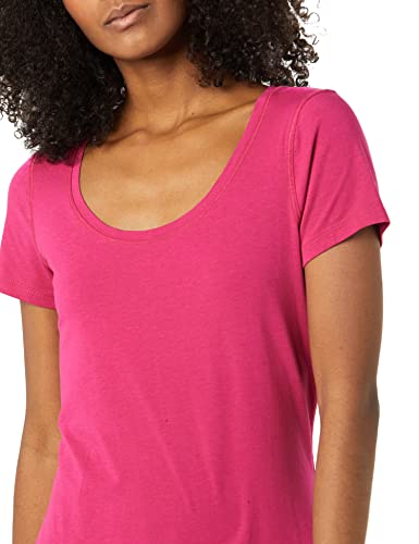 Amazon Essentials Women's Soft Cotton Standard-Fit Extra-Long Tunic Yoga T-Shirt (Available in Plus Size) (Previously Core 10), Fuchsia, X-Large
