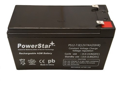 PowerStar 12v 7ah UPS Battery Replaces 7ah Enduring CB7-12, CB-7-12 - 2 Pack