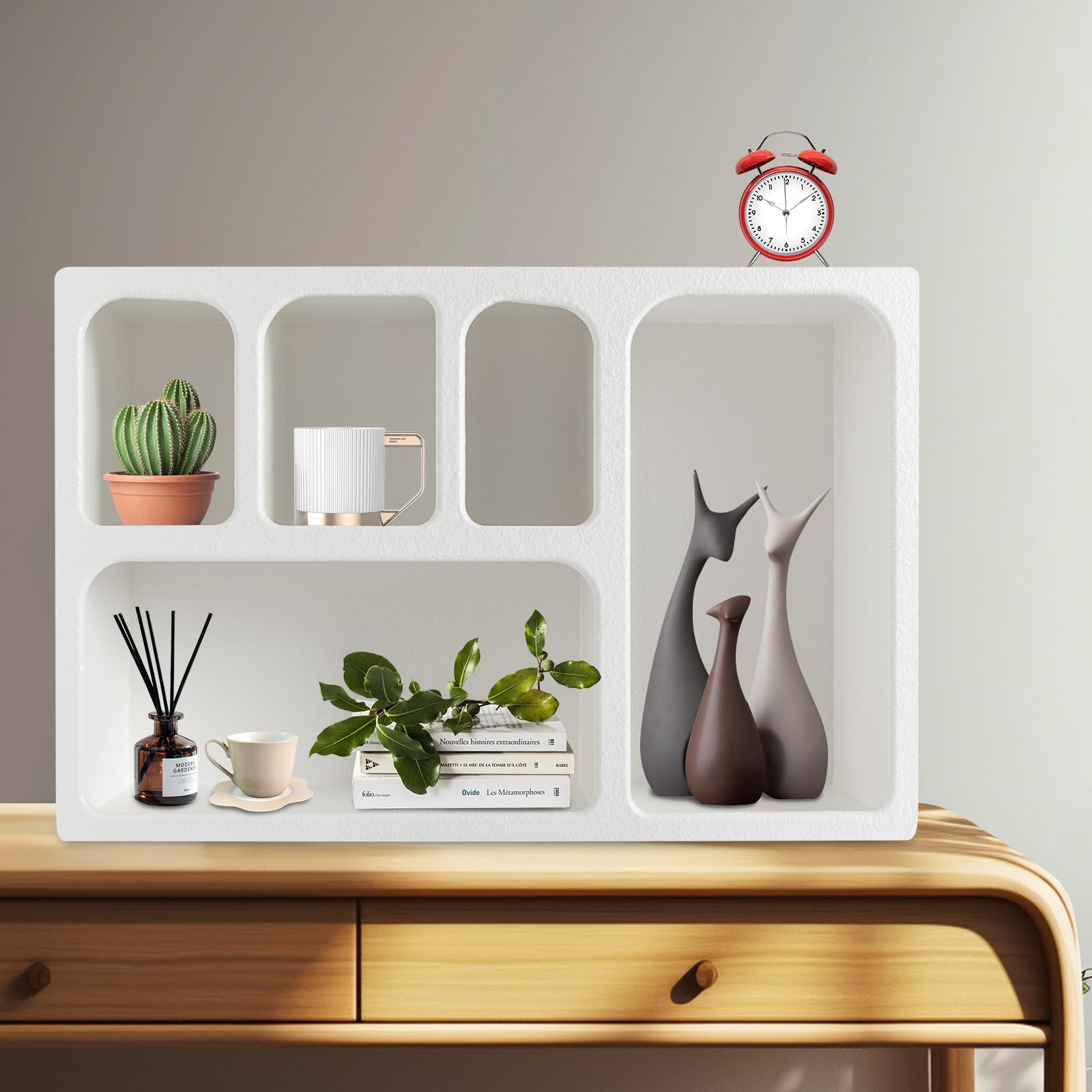 biniliubi Wall Mounted Storage Cabinet, Modern Wall Shelves, Modern Wall Shelves for Wall Decor, Floating Shelves, Wall Mounted Storage Organizer for Bathroom, Living Room, Bedroom