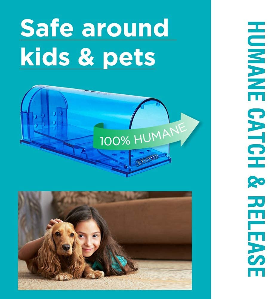 Mouse Traps, Humane Mouse Trap, Easy to Set, Mouse Catcher Quick Effective Reusable and Safe for Families (2)