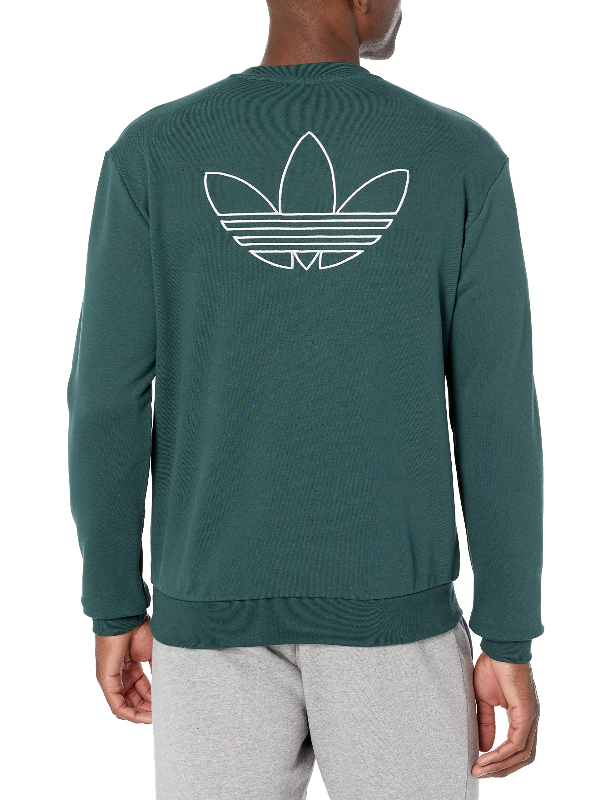 adidas Originals Men's Trefoil Series Crew Style, Mineral Green, Medium