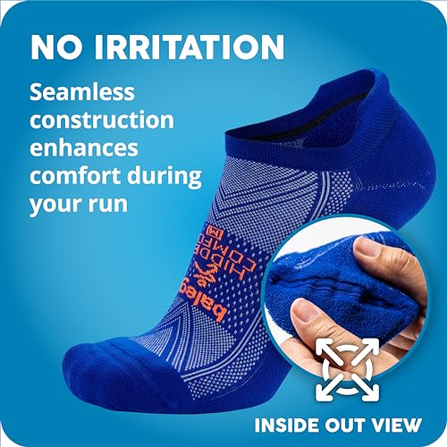 Balega Recycled Hidden Comfort Performance No Show Athletic Running Socks for Men and Women (1 Pair), White/Retro Brights - Small (1 Pair)