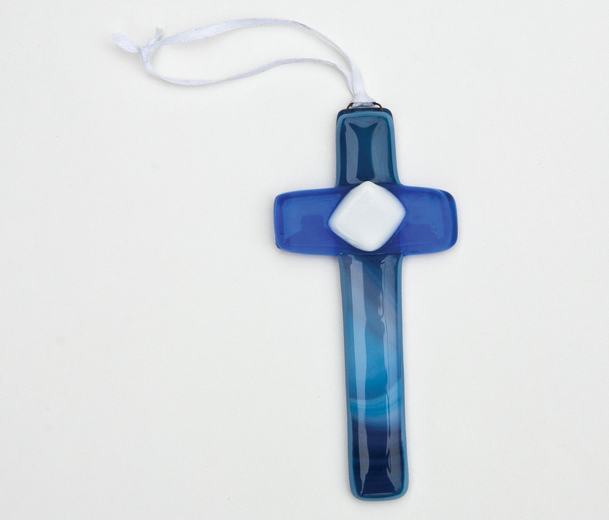 The Grandparent Gift Co. Made Like You Handmade Glass Cross Gift for Brother, Blue