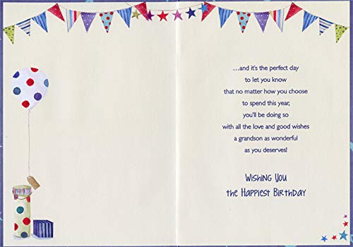 Designer Greetings The Perfect Day: Balloons and Gifts Birthday Card for Grandson