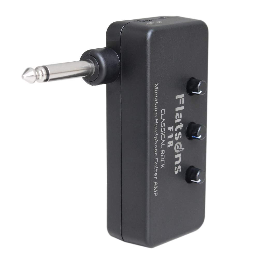 Flatsons Guitar Headphone Amplifier Miniature electric guitar amp Classic Rock Effect 3.5mm Headphone Jack Protable Mini Amp Black F1R