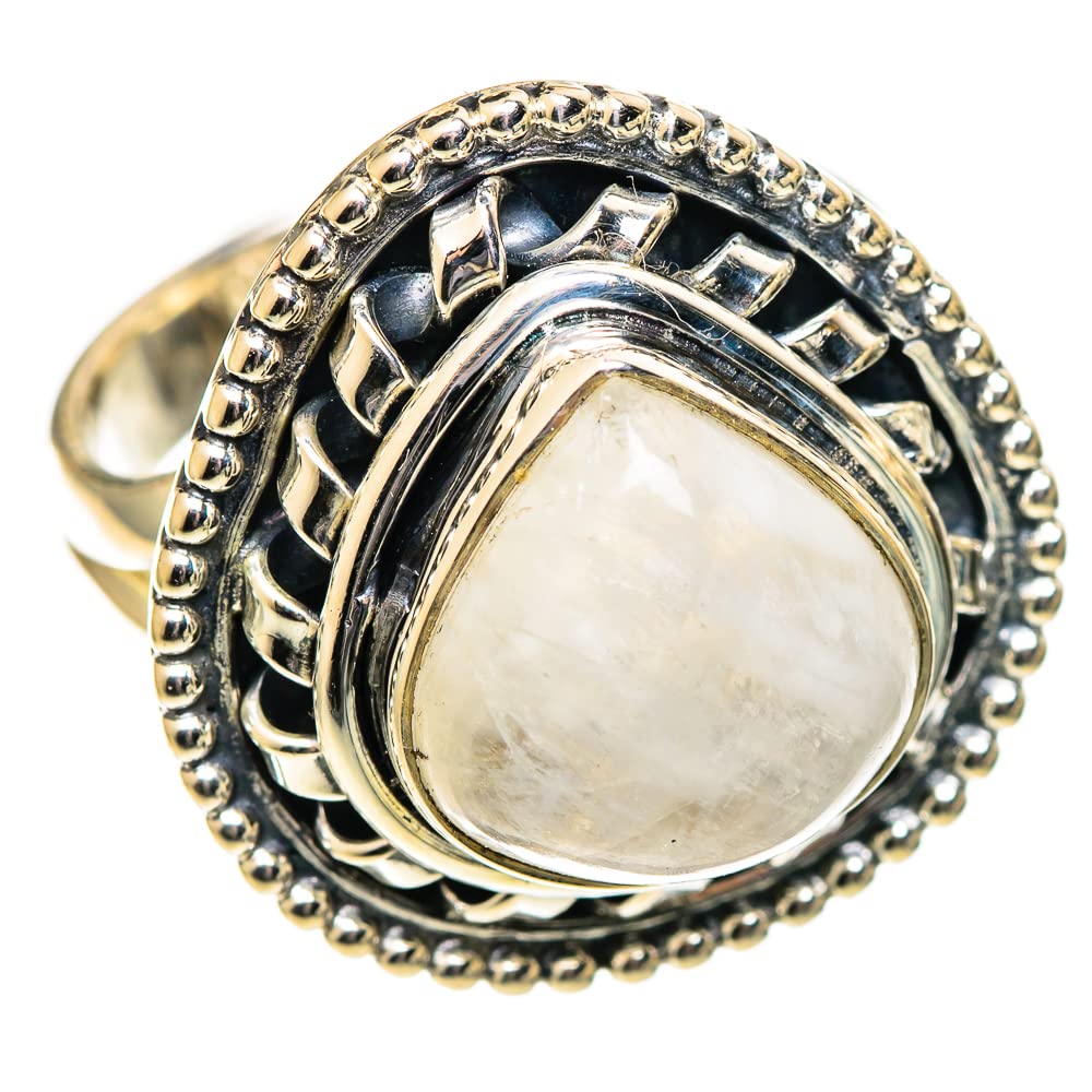 Ana Silver Co Rainbow Moonstone Ring Size 8.25 (925 Sterling Silver) - Handmade Jewelry, Bohemian, Vintage RING108057