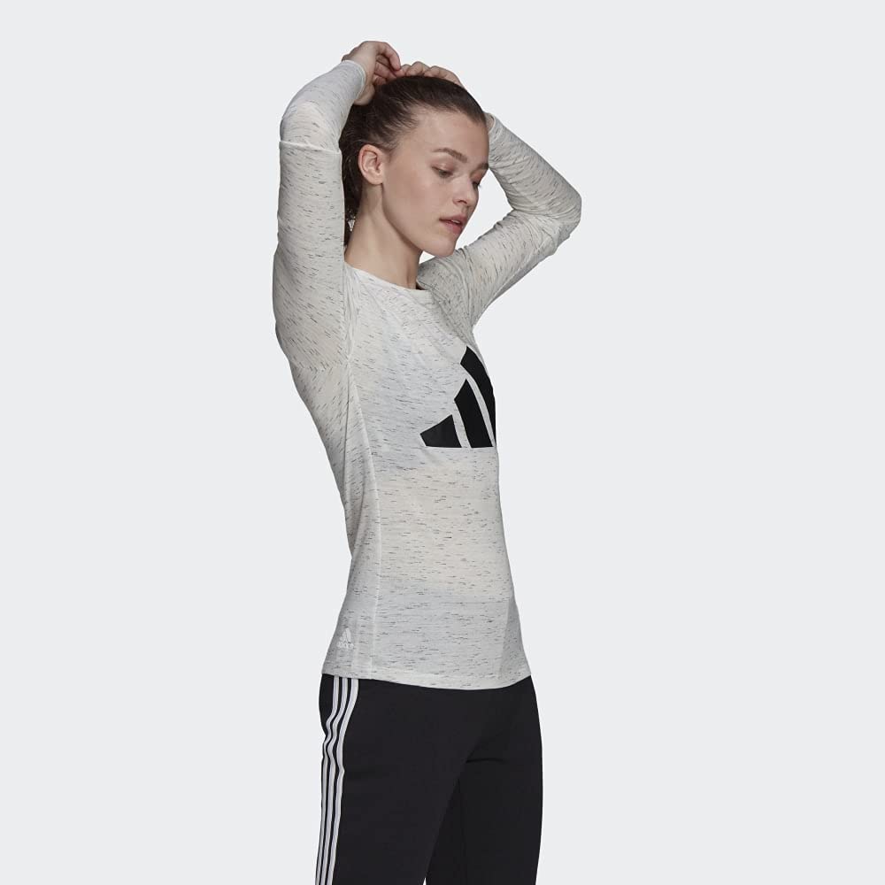 adidas Women's Sportswear Winners 2.0 Long Sleeve, White Melange, X-Large