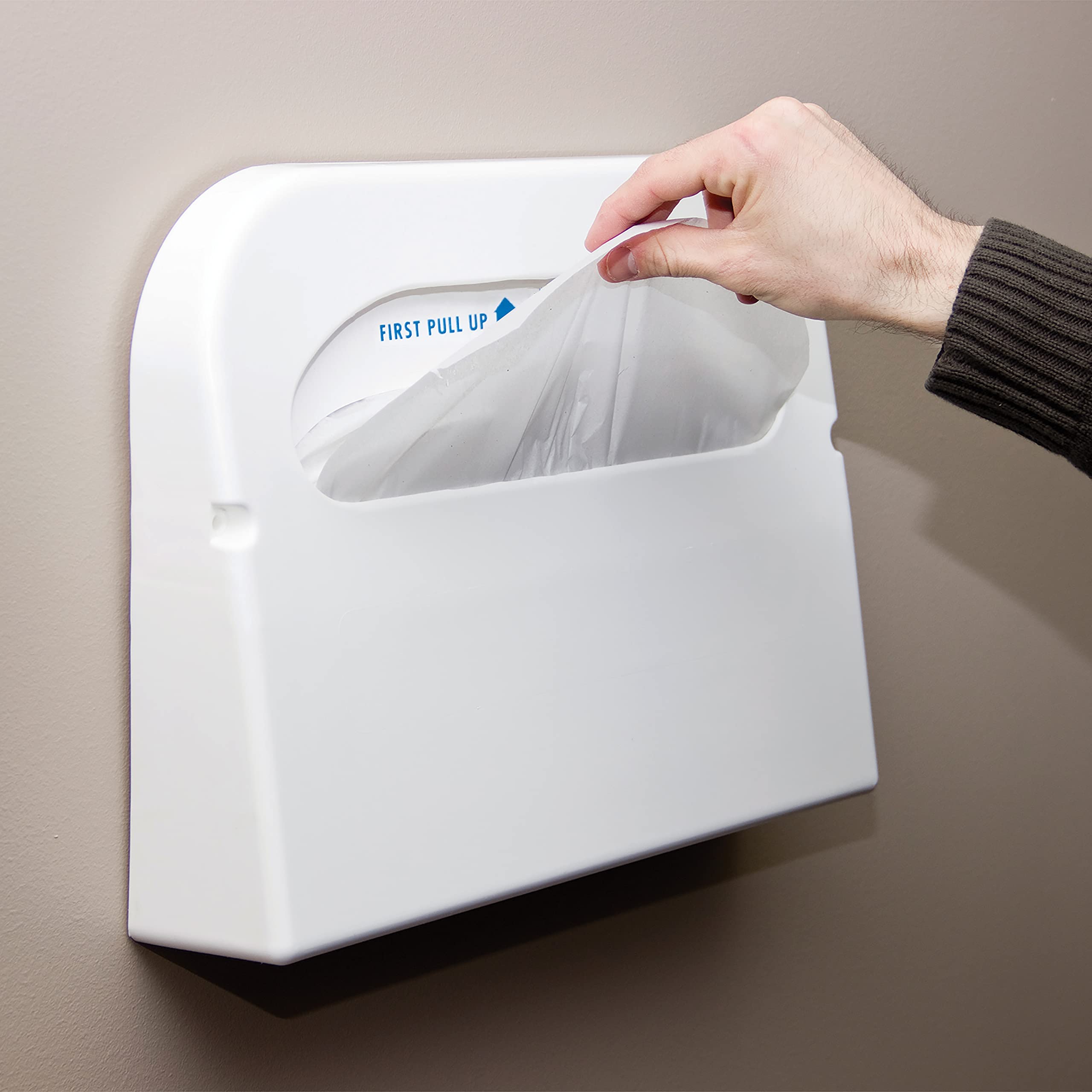 HOSPECO Discreet Seat Half-Fold Toilet Seat Covers, 14.25 X 16.5, White, 250/pack, 20 Packs/carton