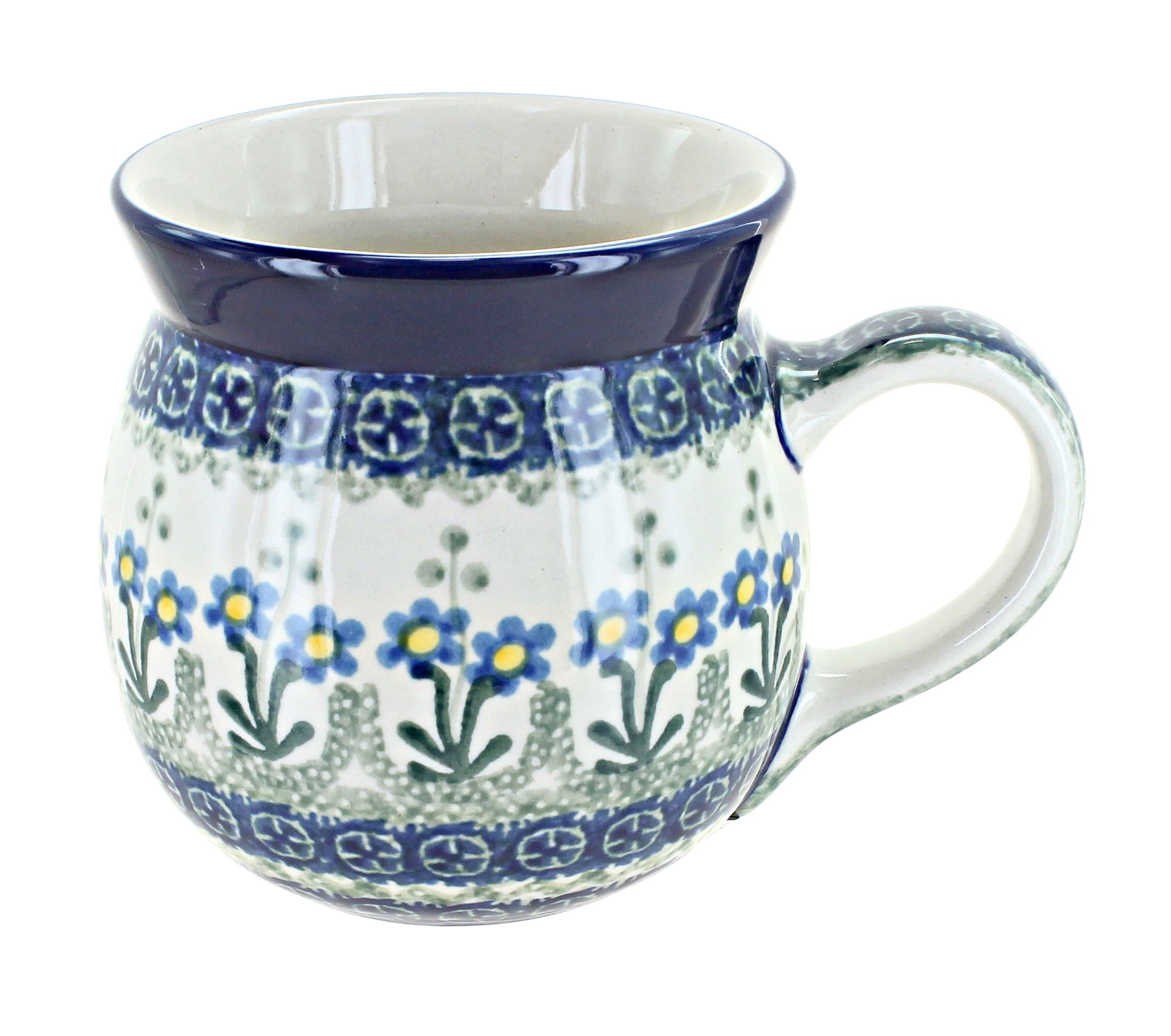 Blue Rose Polish Pottery Blue Posy Bubble Mug