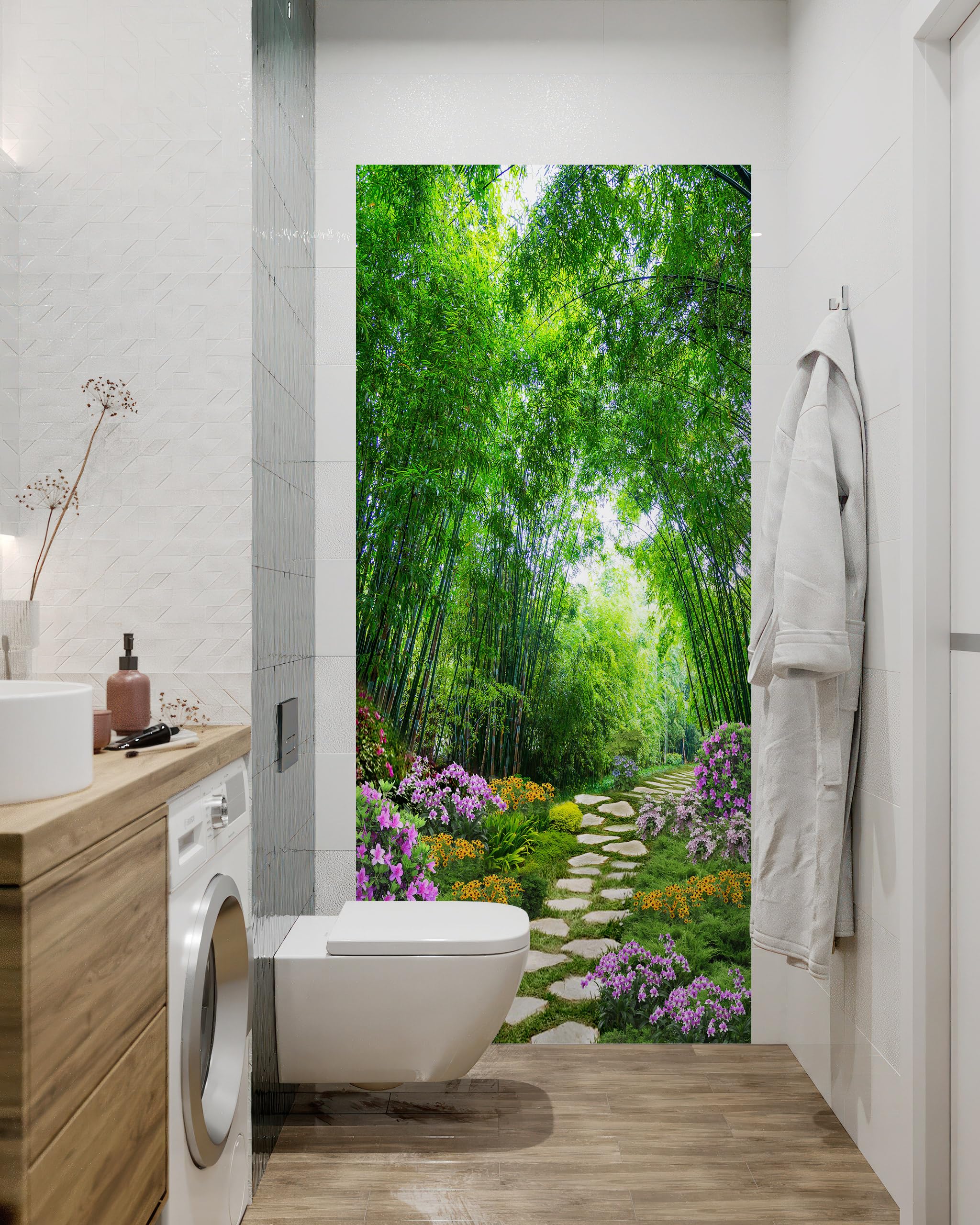 FLFK Door Sticker - Door Mural Peel and Stick, Removable Self-Adhesive Scenic Door Wallpaper for Home Decor, 30.3 "W x 78.7 "L, Set of 2 Sheets