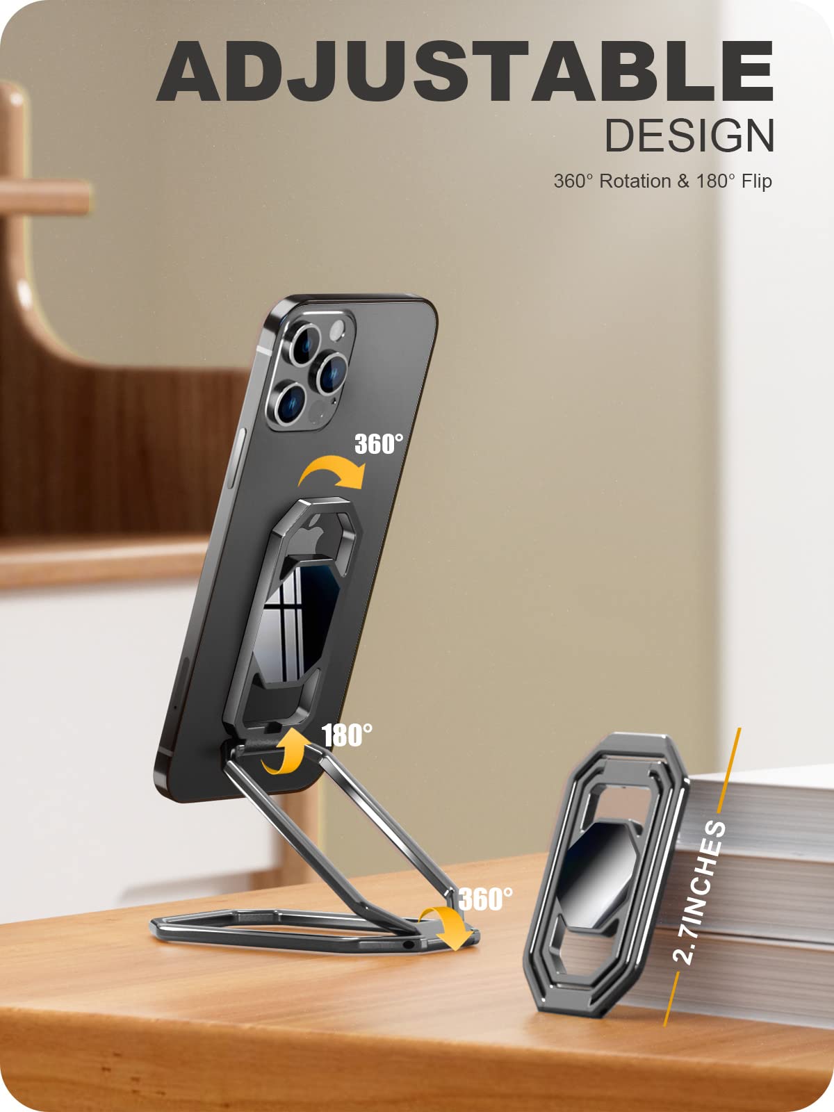 A-LuGei【Foldable & Adjustable】 Cell Phone Ring Holder Finger Kickstand,【Thick Case & Big Phone Friendly】 Cell Phone Holder for Hand, 【Magnetic】 Ring Holder for Cell Phone Grip, iPhone Ring Holder Grip