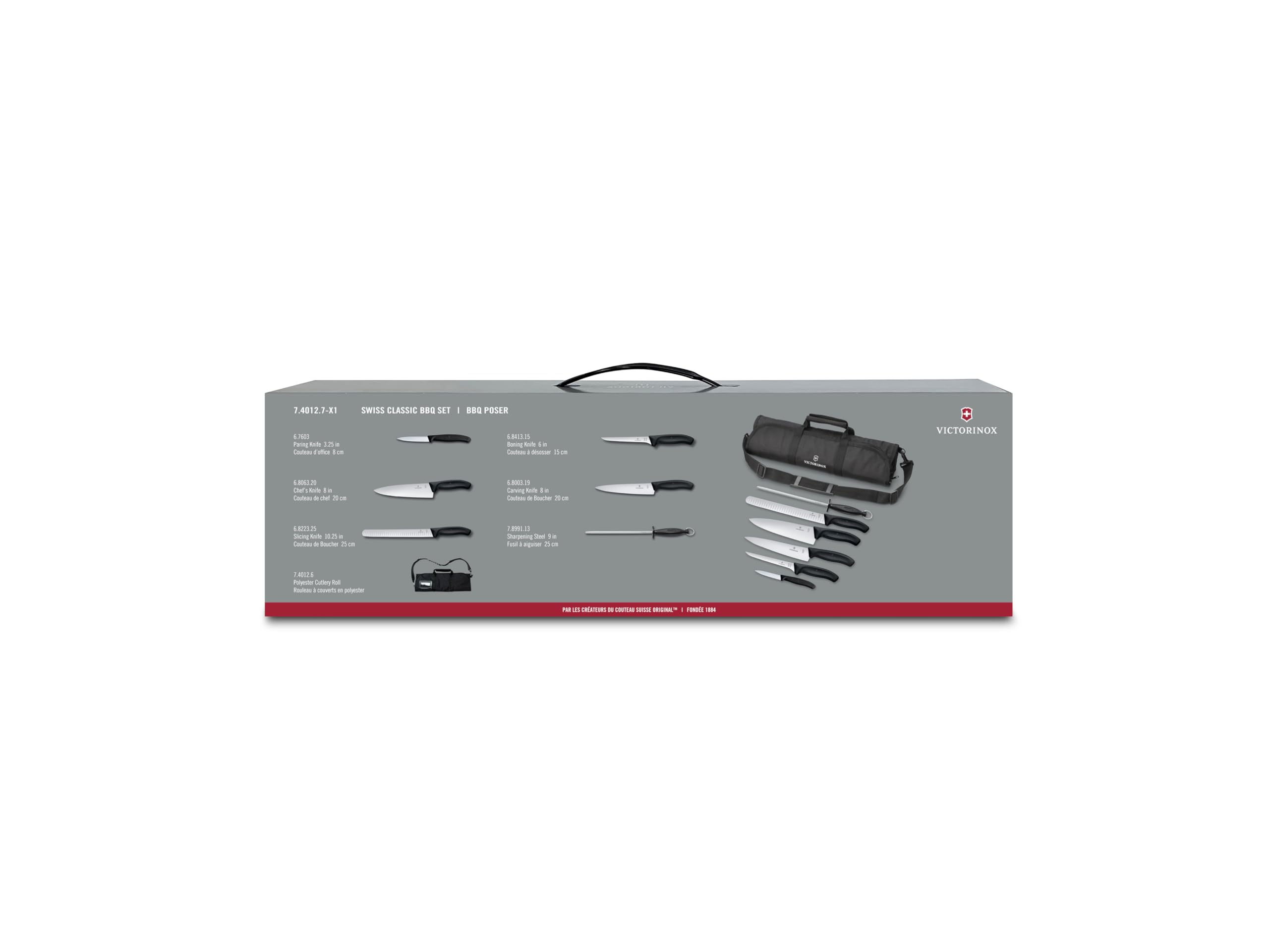 Victorinox Swiss Classic 7 Piece BBQ Cutlery Roll Set Black