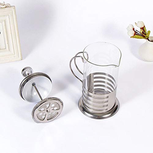 meialla Coffee Espresso Maker Pot Coffee Tea Percolator Filter Stainless Steel Glass Teapot Cafetiere Press Plunger 350Ml