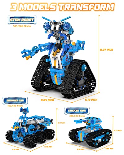 Henoda Robot Toys for 8-12 Year Old Boys Girls, Remote Control Science Programmable Building Block Kit with APP, Birthday Gifts for 8-16 Year Old Boys Girls