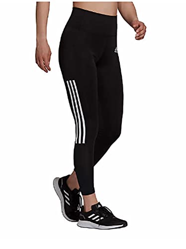 adidas Womens Lightweight High Rise 3-Stripe Mesh 7/8 Leggings (X-Small, Black/White)