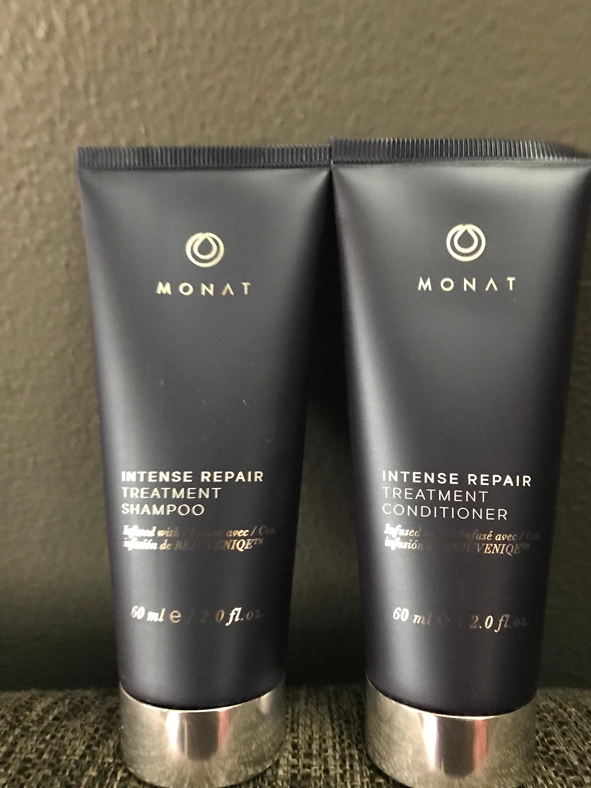 MONAT NEW!! INTENSE REPAIR TREATMENT SHAMPOO/&INTENSE REPAIR TREATMENT CONDITIONER TRAVELING SIZE SET! BOTH 60 ML/2.0 FL.OZ