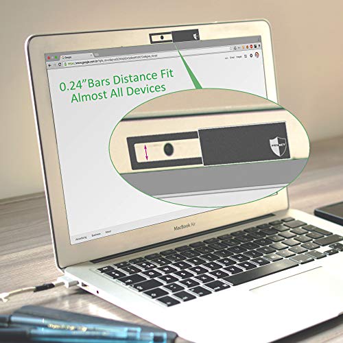 Nano shield Aluminum Alloy Laptop Camera Cover (Black & Silver), Luxury Metal Design Webcam Cover Slide for Computer Mac MacBook Pro iMac Cell Phone iPhone iPad Surface Pro Echo Show/Sport