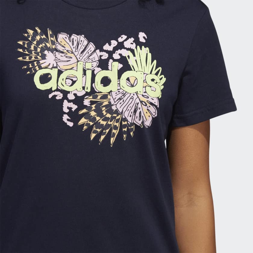 adidas Women's Farm Printed Graphic Tee, White, Large