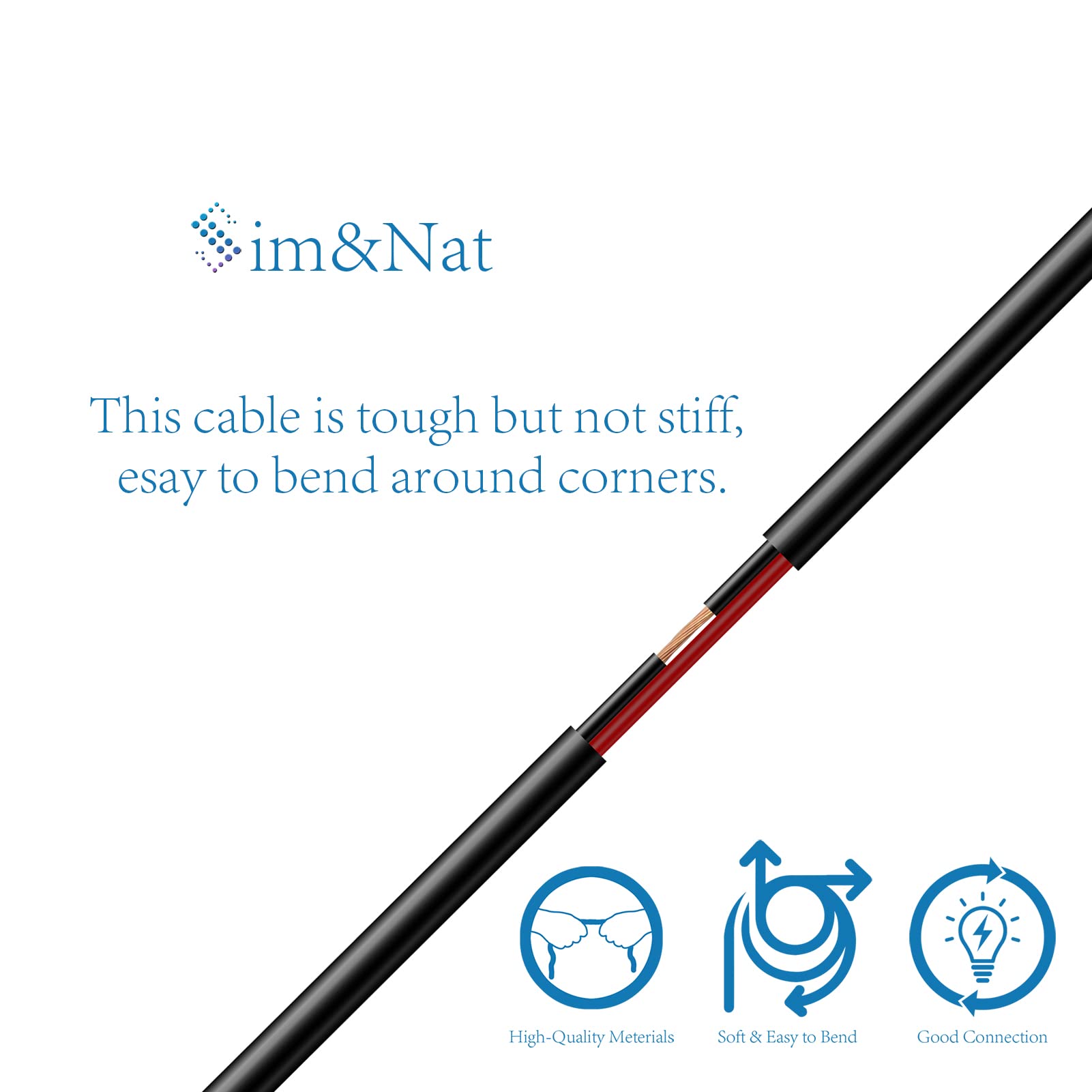 SIM&NAT 20AWG 6.5 Feet 2.1mm x 5.5mm Male to Female DC Extension Wire Power Jack Adapter Barrel Plug Cable,Extension Wire for CCTV Security Camera, DVR, HDVD, LED Strip Light, Low Voltage Application