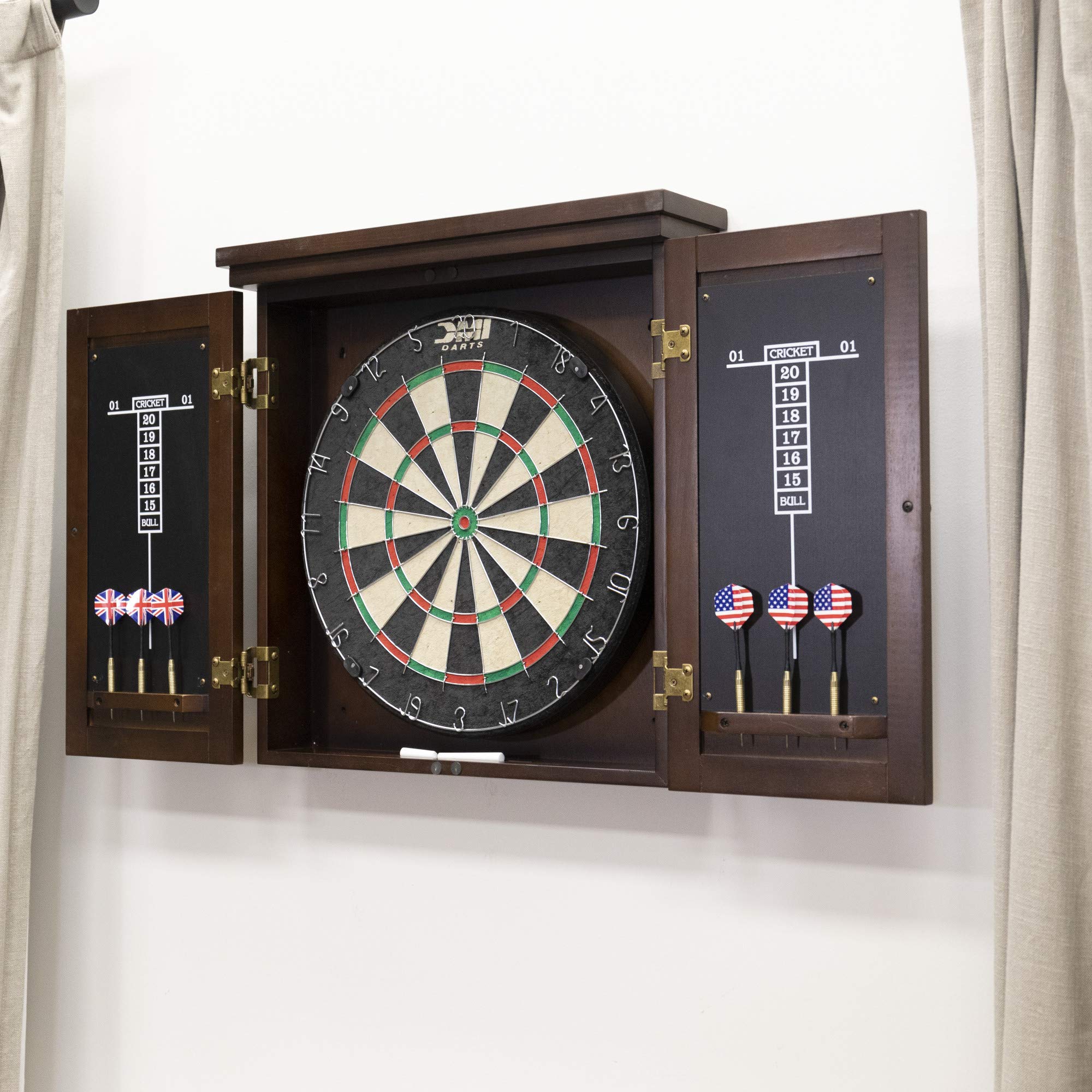 American Legend Traditional Dartboard Cabinet, brown