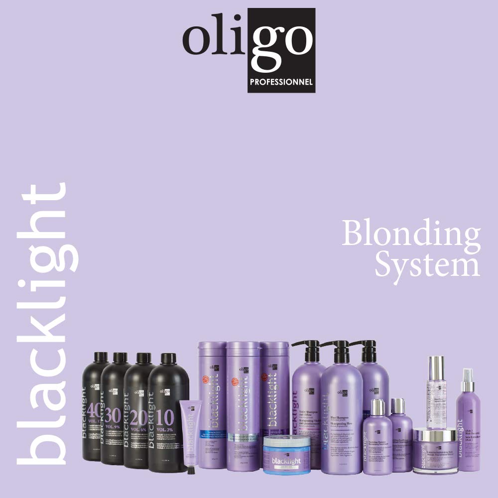 Oligo Professionnel - Blacklight Blue Shampoo & Conditioner for blondes - Sulfate-Free - Vegan - Eliminate brassy tones - Refresh Faded Highlights - Argan oil - Hydrating Formula - 8.5oz DUO BUNDLE