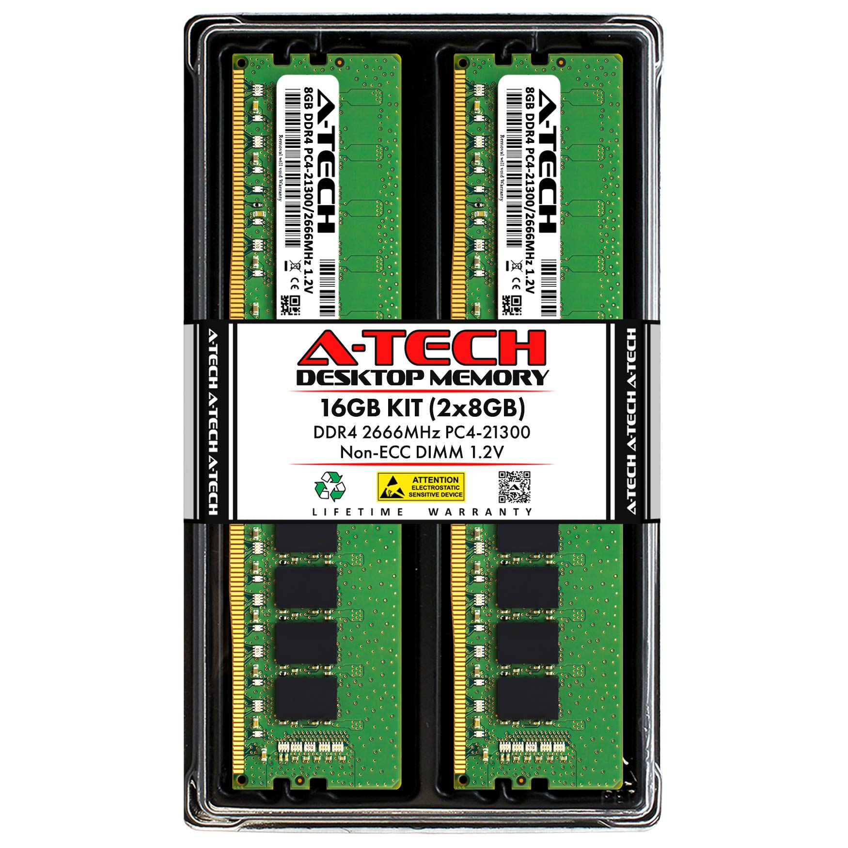 A-Tech 16GB Kit (2x8GB) RAM for Dell OptiPlex XE3, 7070, 7060, 5070, 5060, 3070, 3060 (Tower/SFF) | DDR4 2666 MHz DIMM PC4-21300 UDIMM Memory Upgrade