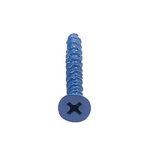 SNUG Fasteners (SNG481) 100 Qty 3/16" x 1-3/4" Flat Head Phillips Diamond Tip Concrete Screws to Anchor Masonry, Block & Brick, Count