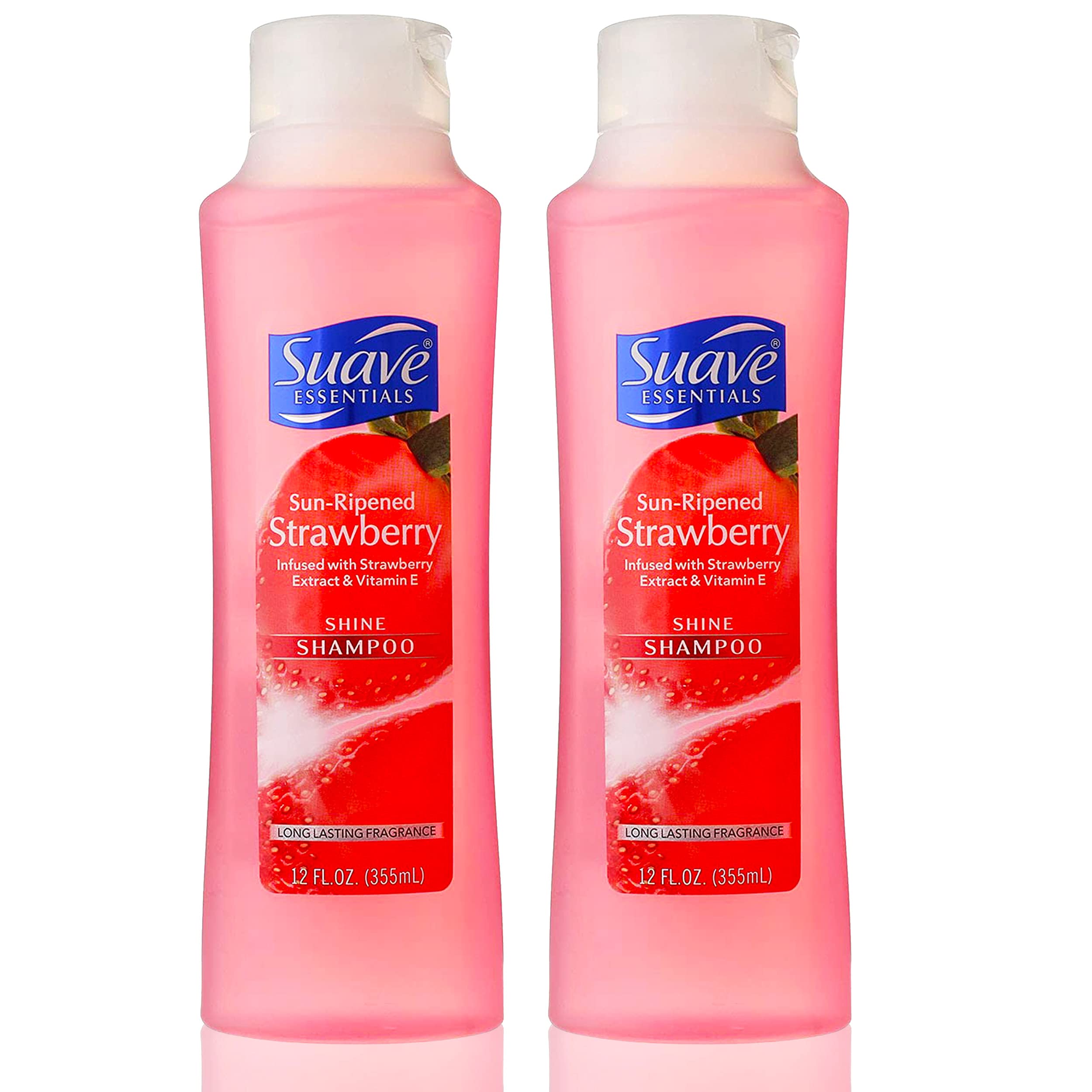 Suave Shampoo, Sun-Ripened Strawberry Family-Size 2-Pack β Energizing Shampoo with Strawberry Extract & Vitamin E, 22.5 Oz Ea