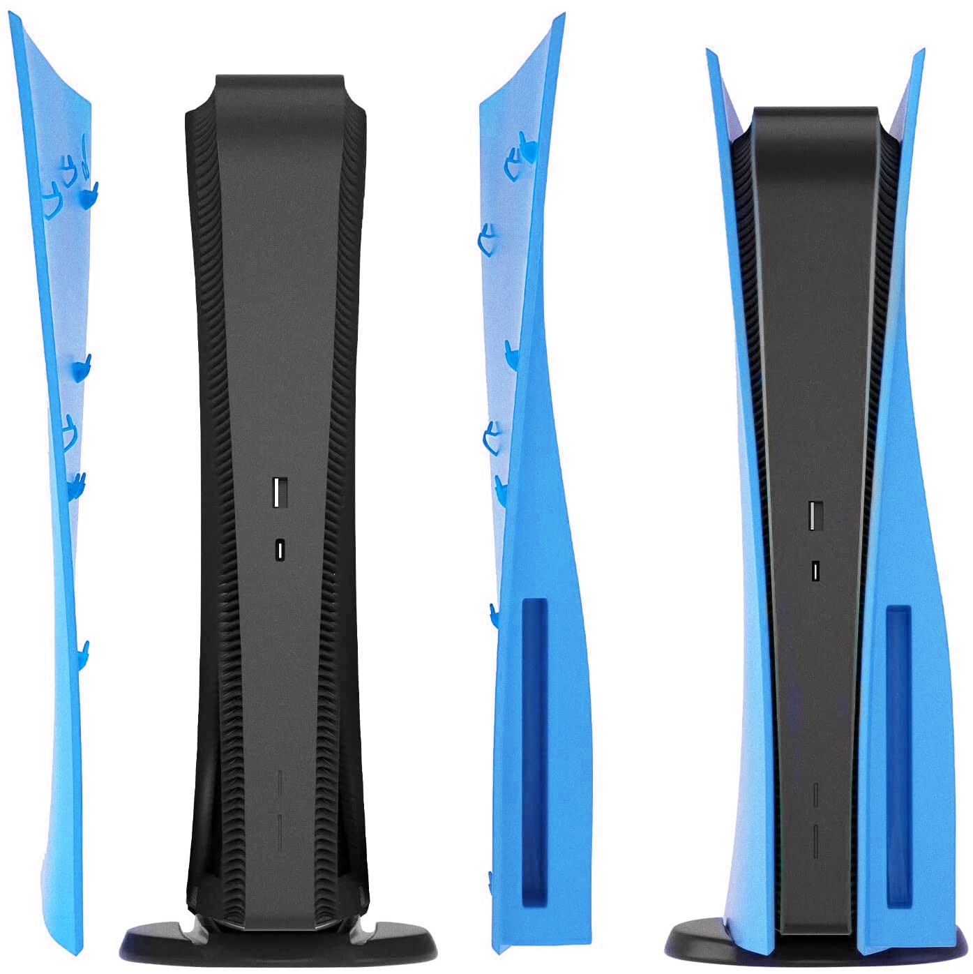 Gaming Console Faceplate Cover with Cat Grips for PS5 Disk Edition Skin Shell Skin Hard Protective Shell Blue