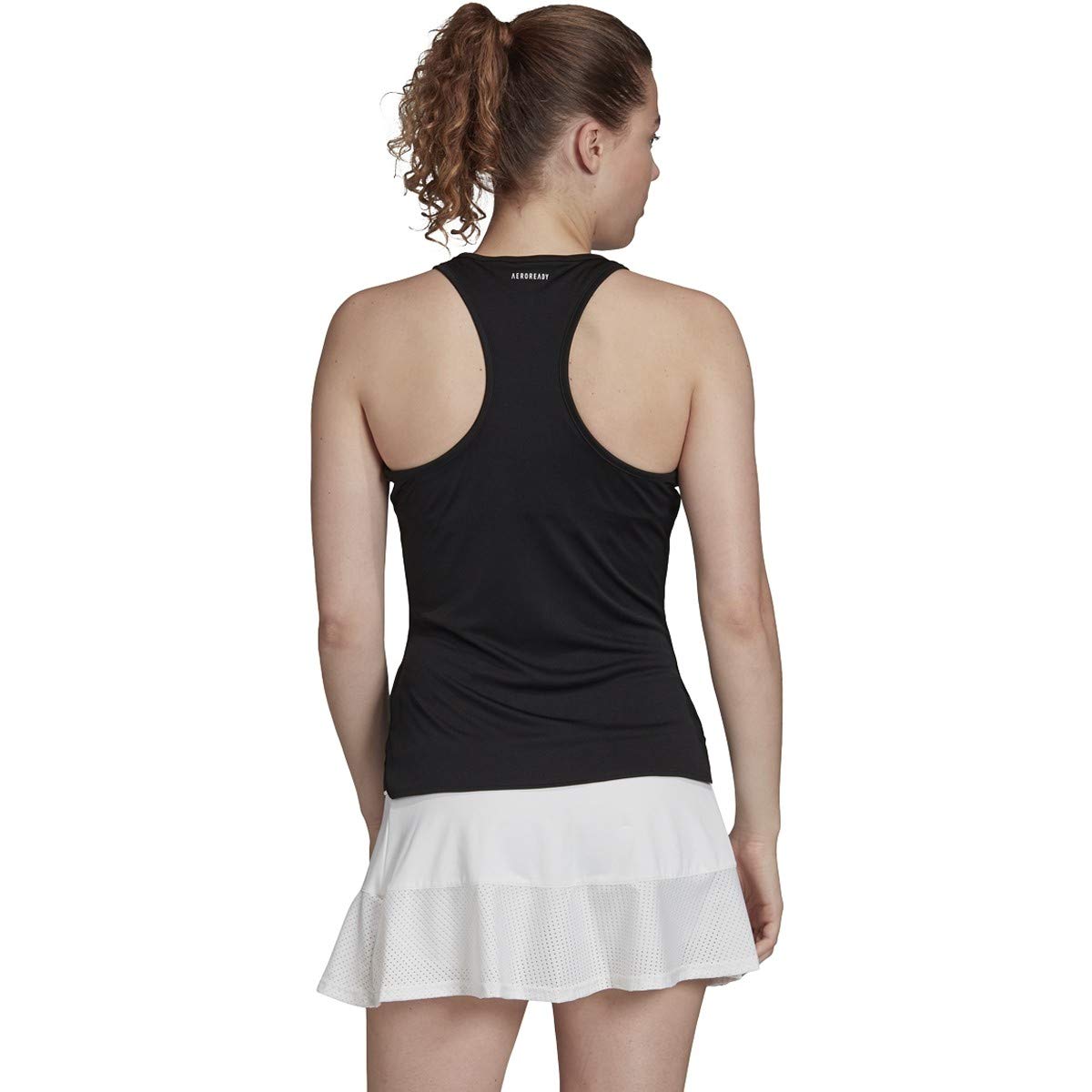 adidas womens Club Tennis Tank Black/Matte Silver/White Large
