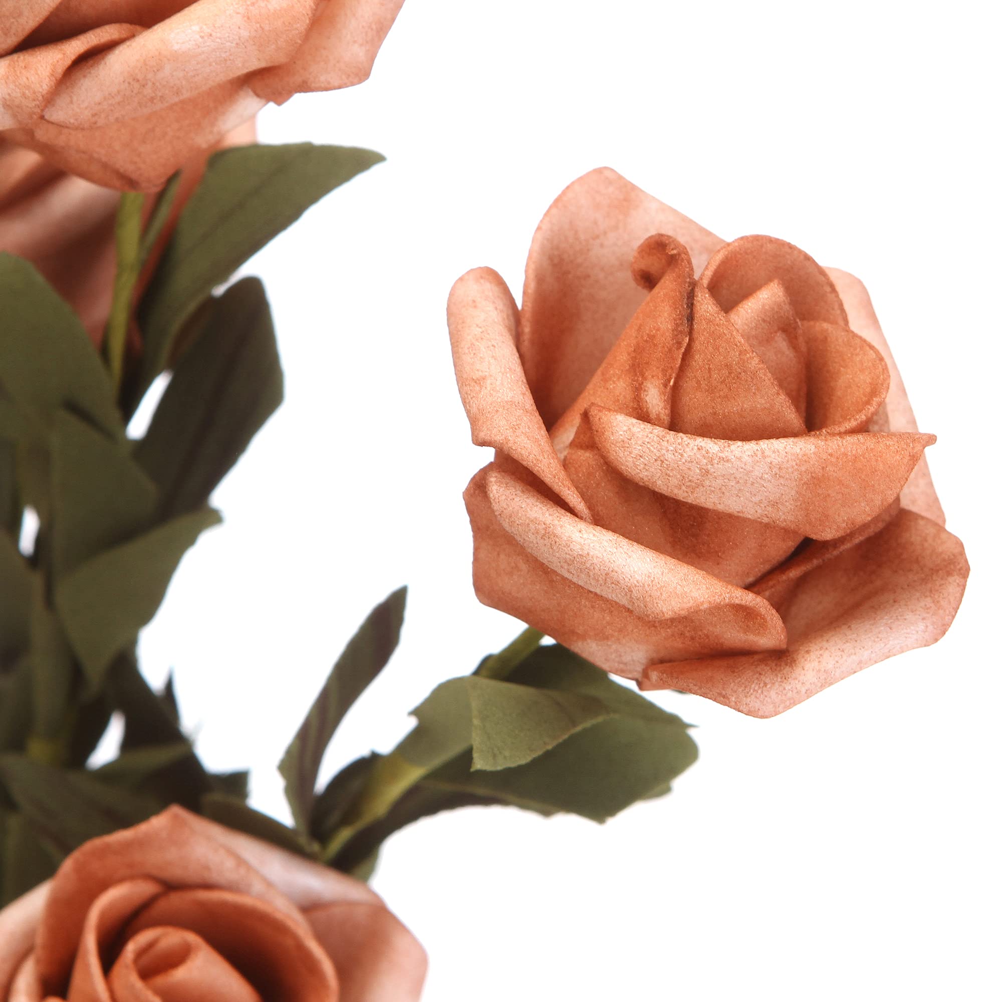 Folora 6 PCs Lifelike Artificial Rose Flowers with Stem, Flower Arrangement DIY Decoration Bouquet for Wedding Home Garden Decoration, 19 Inches