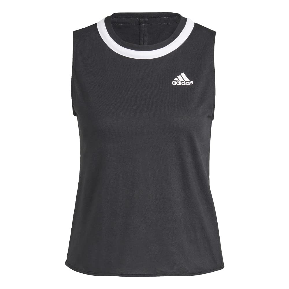 adidas womens Club Knot Tank Black/White Large
